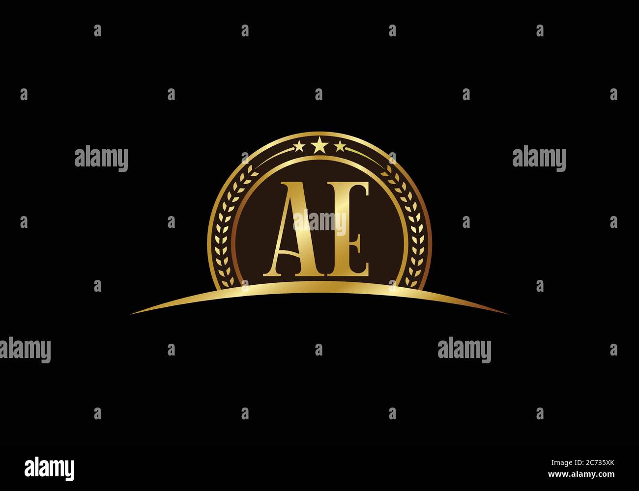 Initial Monogram Letter A E Logo Design Vector Template. A E Letter ...