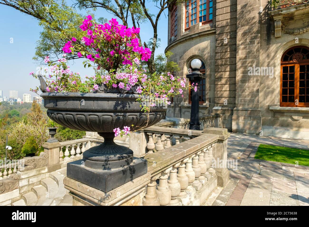 Beautiful gardens at Chapultepec Castle in Mexico City Stock Photo - Alamy