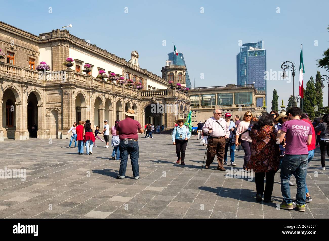 Visitors at Chapultepec Castle, home of the National History Museum in ...