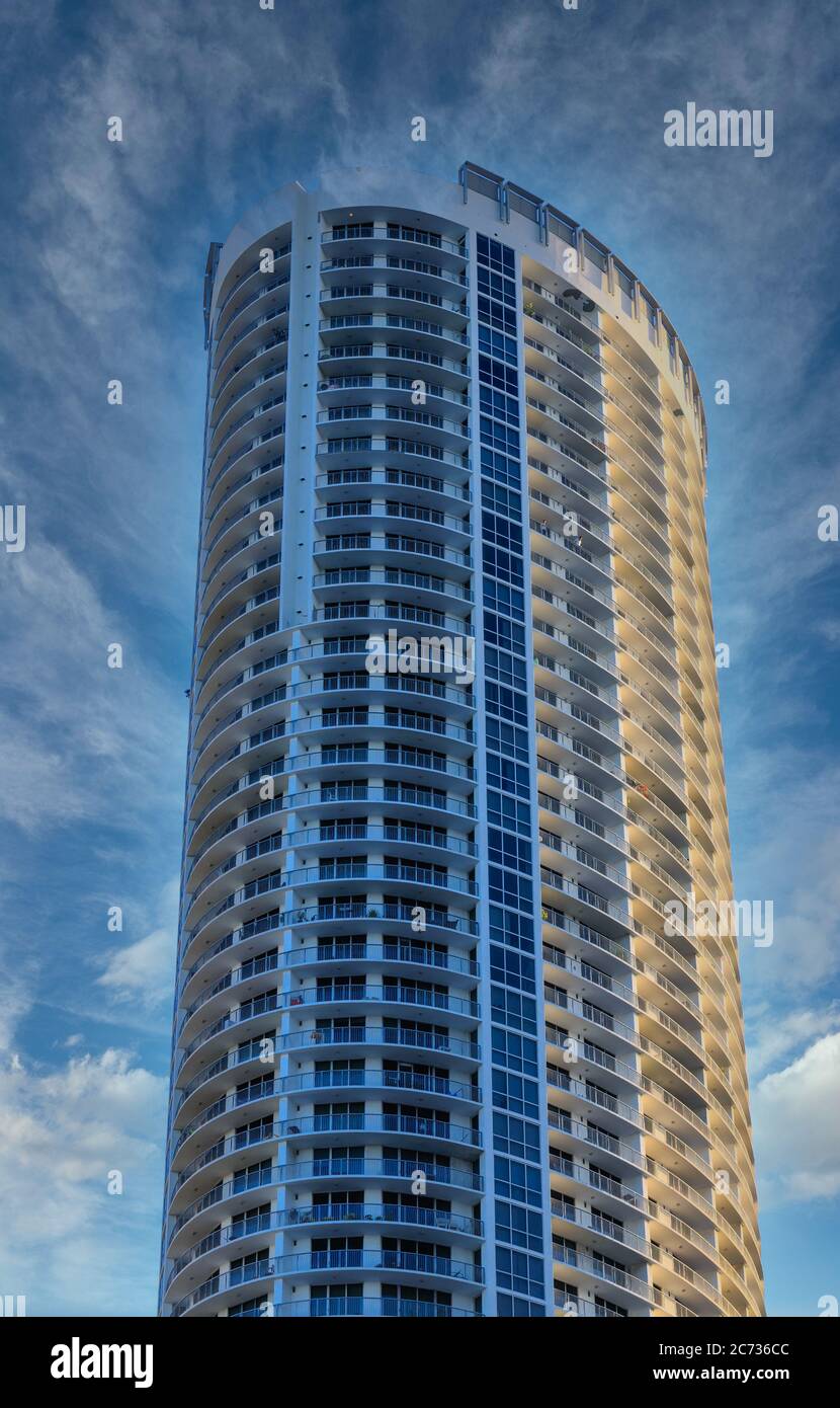 Balconies on Miami Tower Stock Photo - Alamy