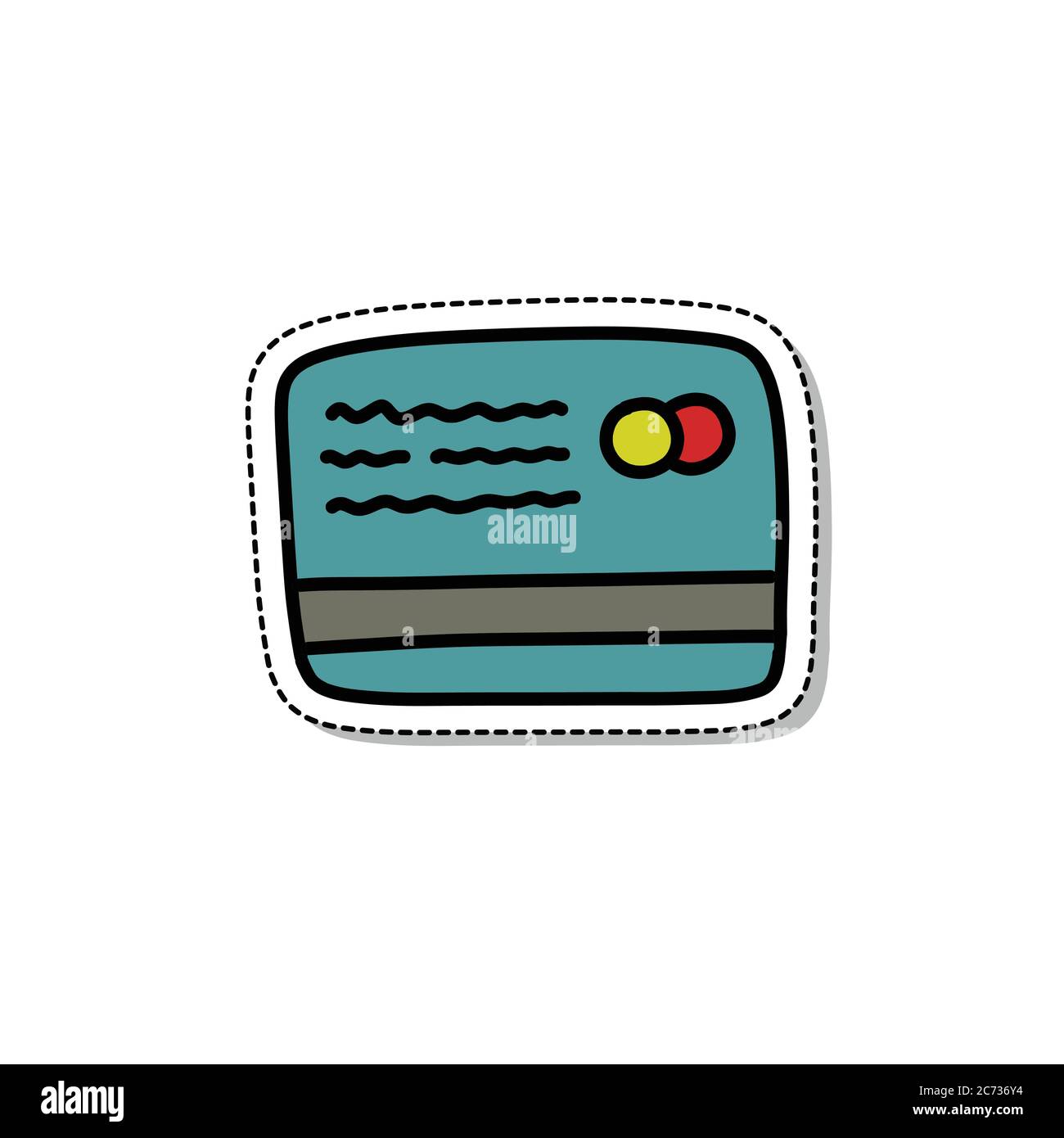 credit card doodle icon, vector illustration Stock Vector Image & Art ...