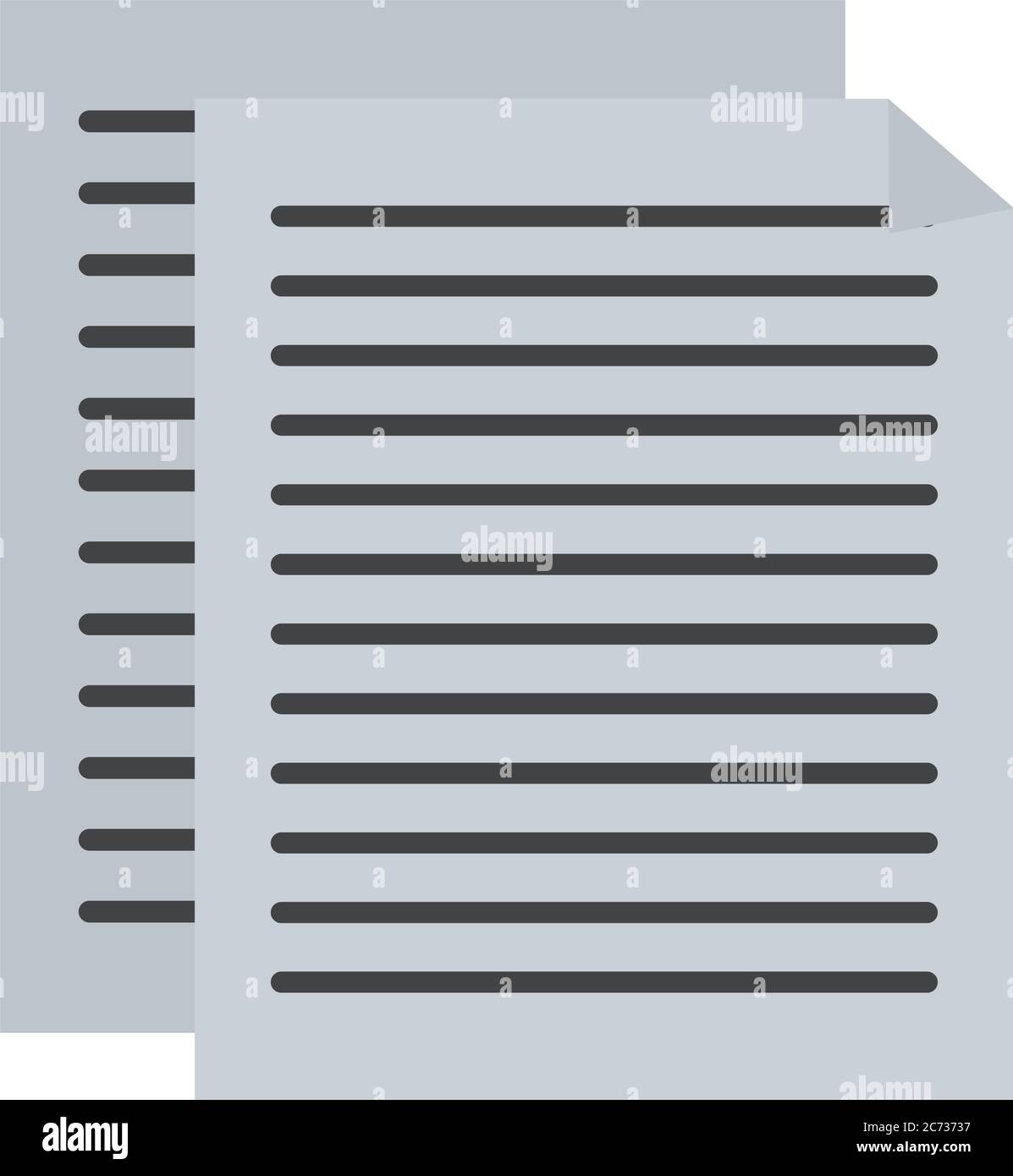 sheets with lines office supply stationery work flat style icon vector ...