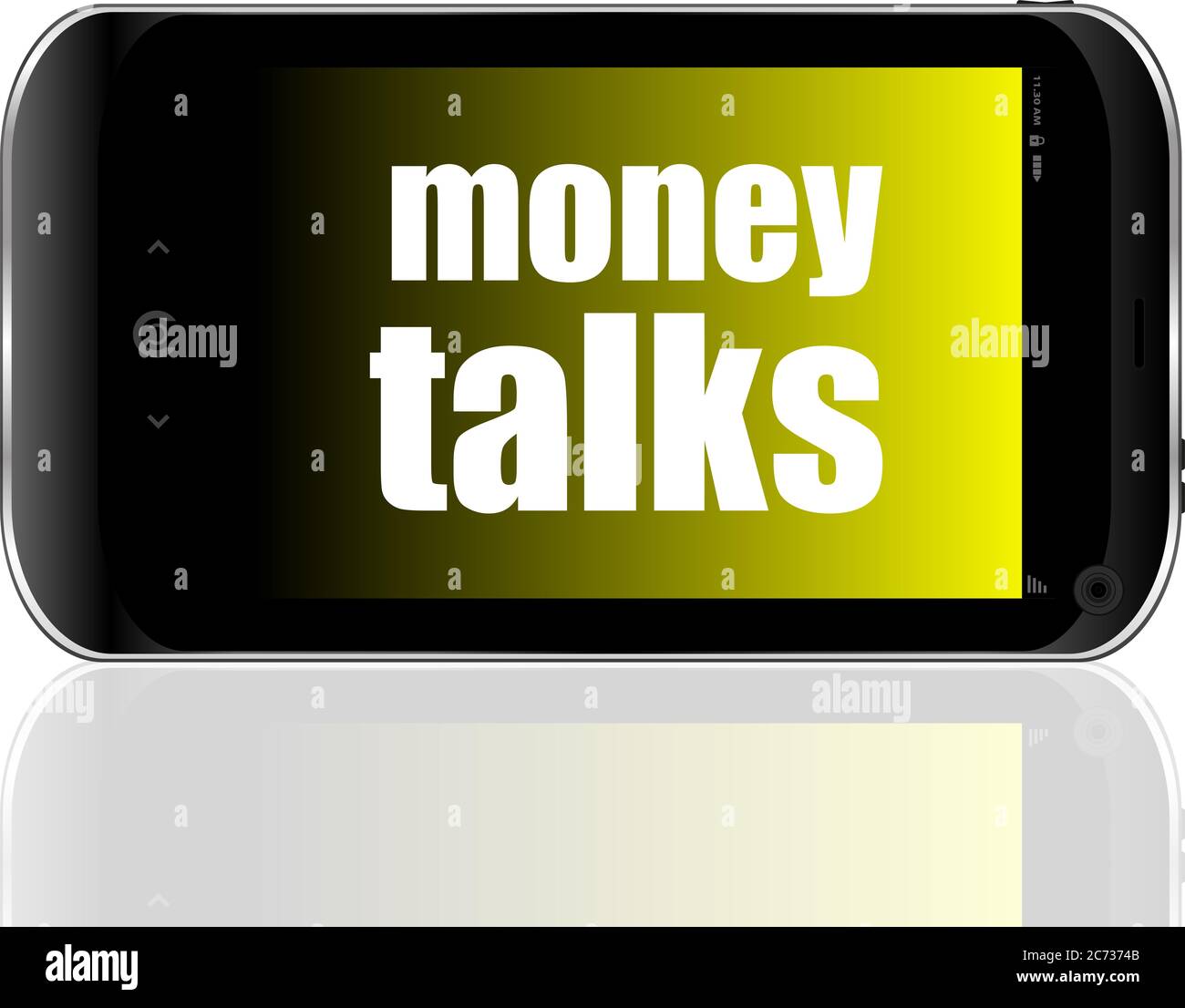 Finance concept. smartphone with text money talks on display. Mobile ...