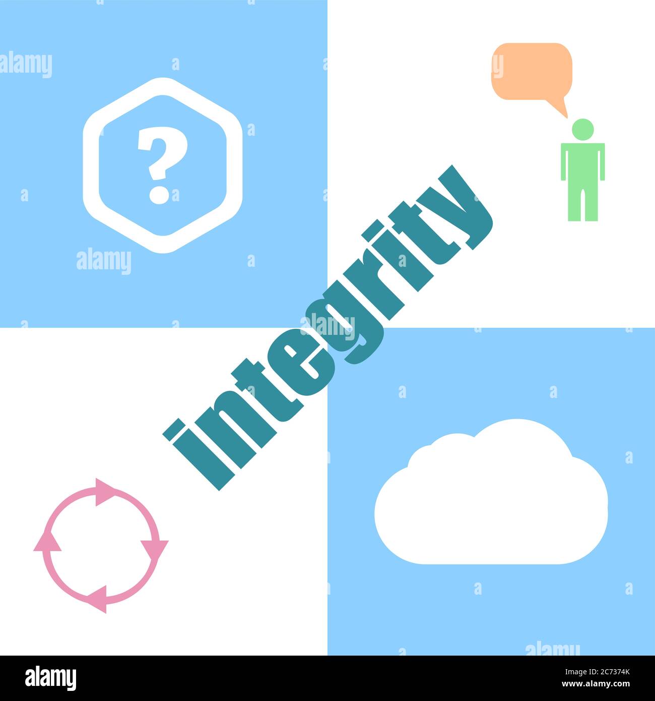 business concept. word integrity . Can be used for workflow layout ...