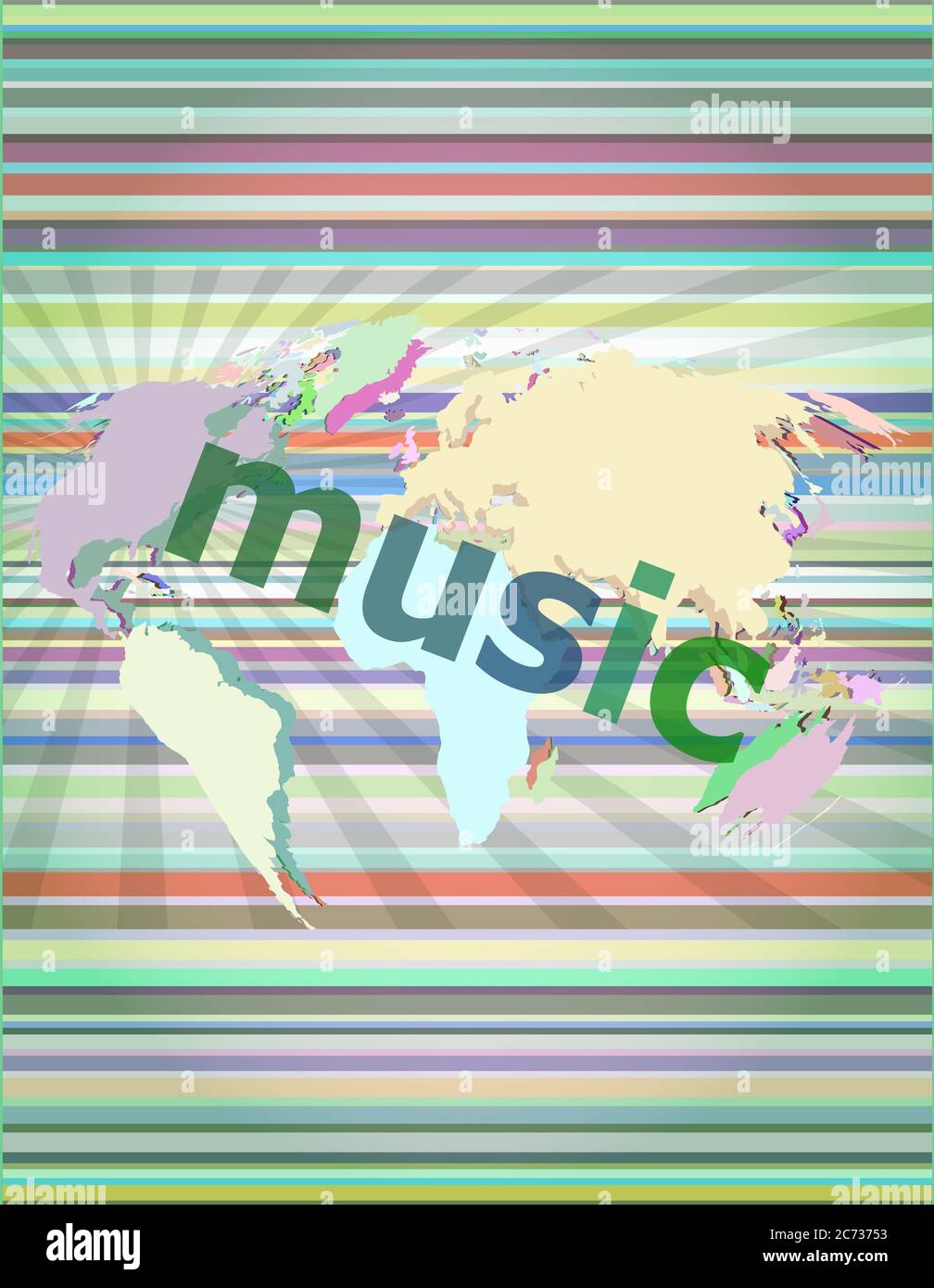 music word, backgrounds touch screen with transparent buttons. concept ...