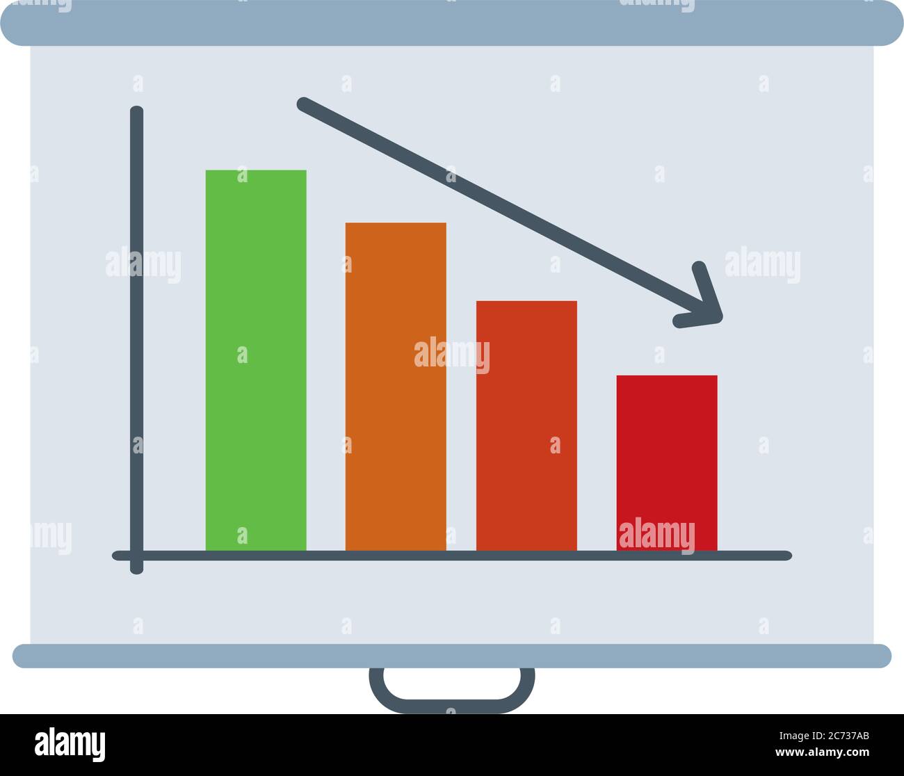 board presentation report falling diagram financial business office ...