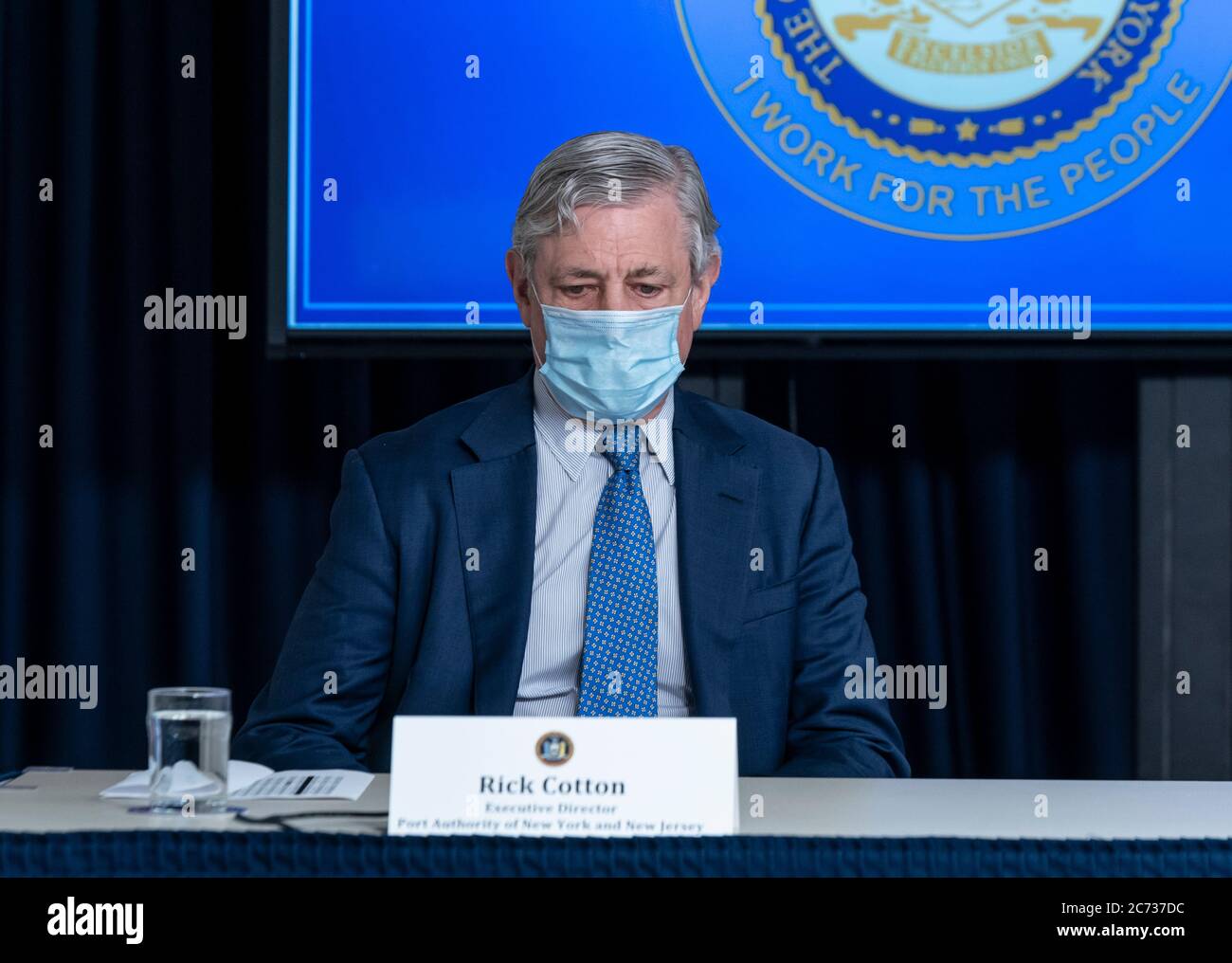 New York, NY - July 13, 2020: Rick Cotton attends Andrew Cuomo media ...