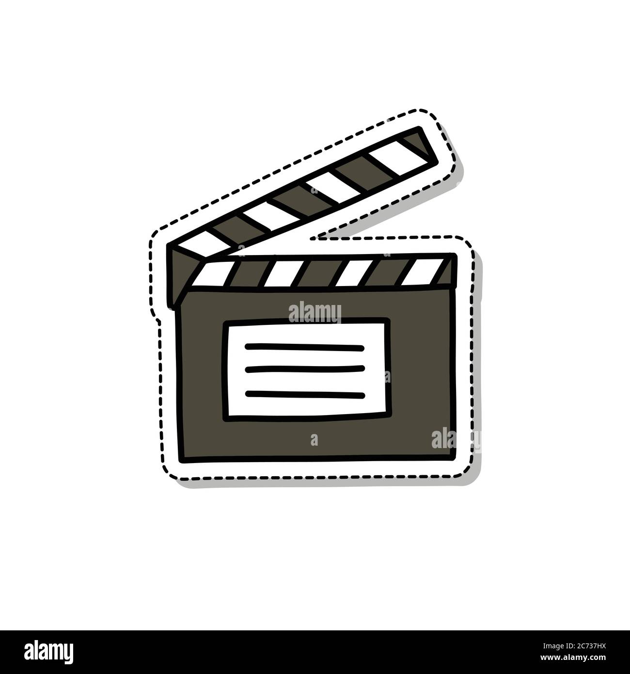 clapboard film doodle icon, vector illustration Stock Vector Image ...