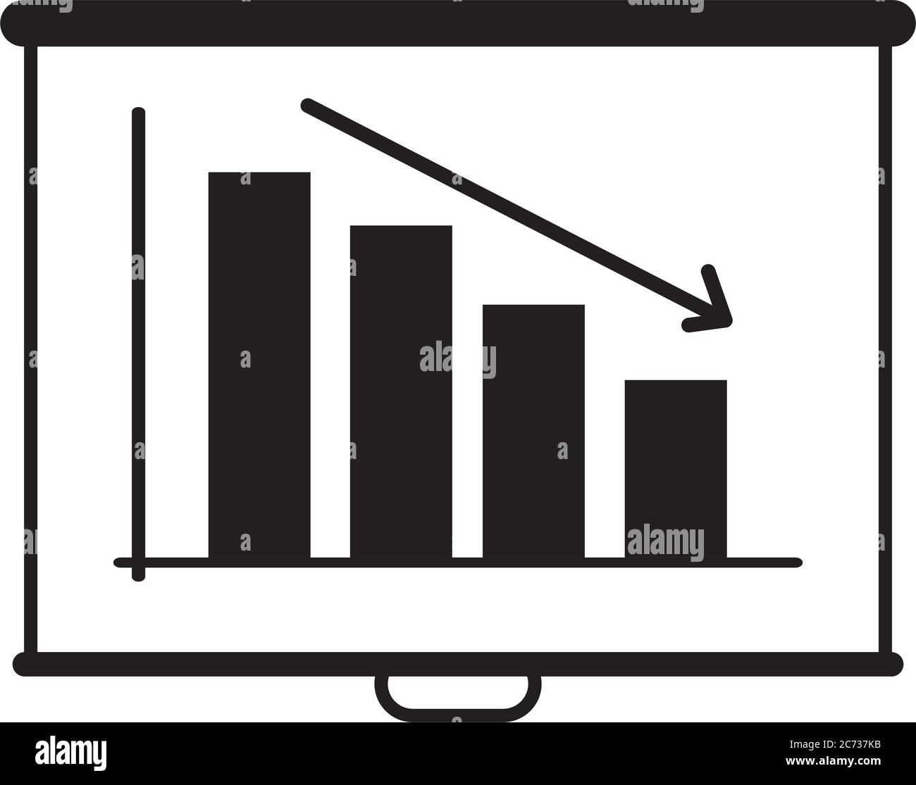 board presentation report falling diagram financial business office ...