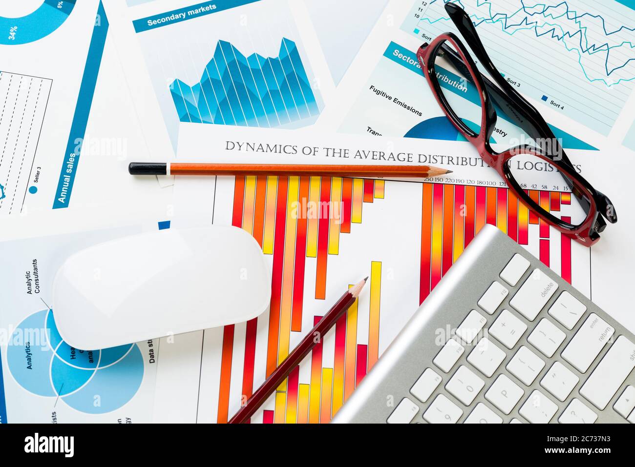 Preparing average sales report Stock Photo - Alamy