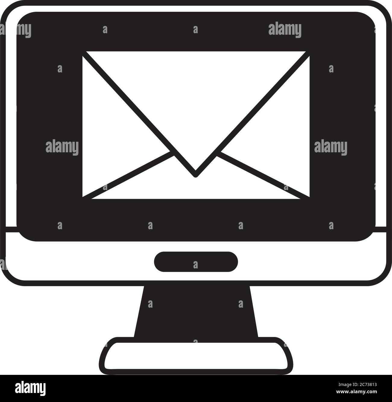 computer email message office supply stationery work linear style icon ...