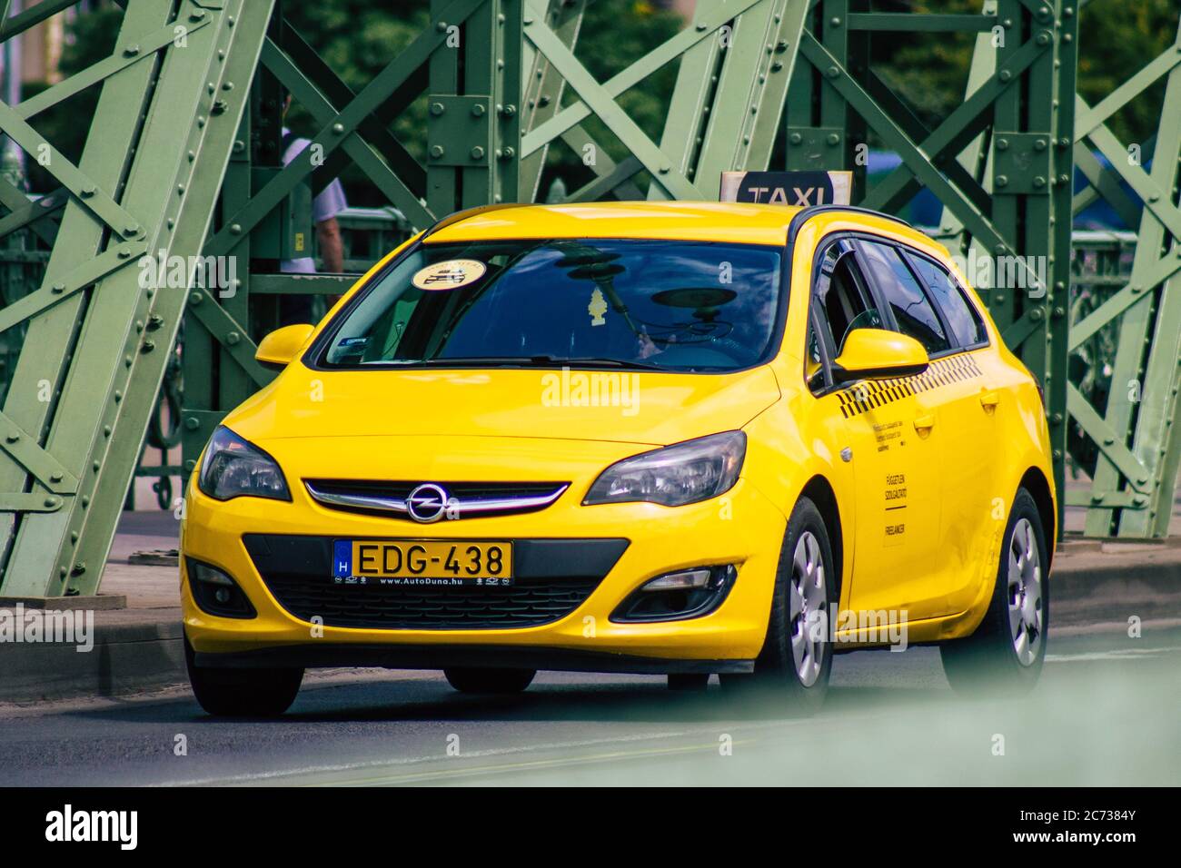Budapest Hungary july 13, 2020 View of a traditional yellow Hungarian ...