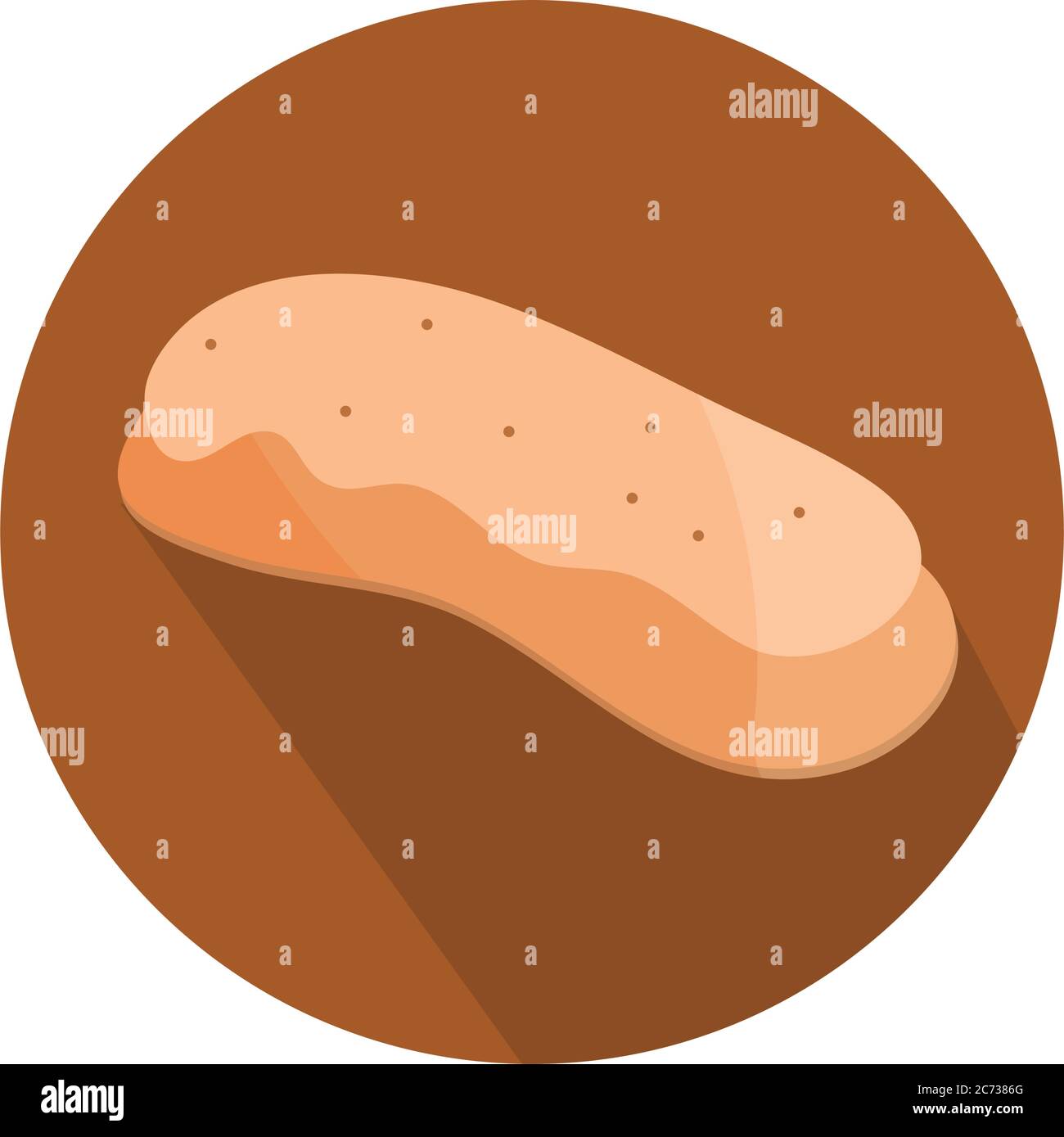 bread long loaf menu bakery food product vector illustration block and ...