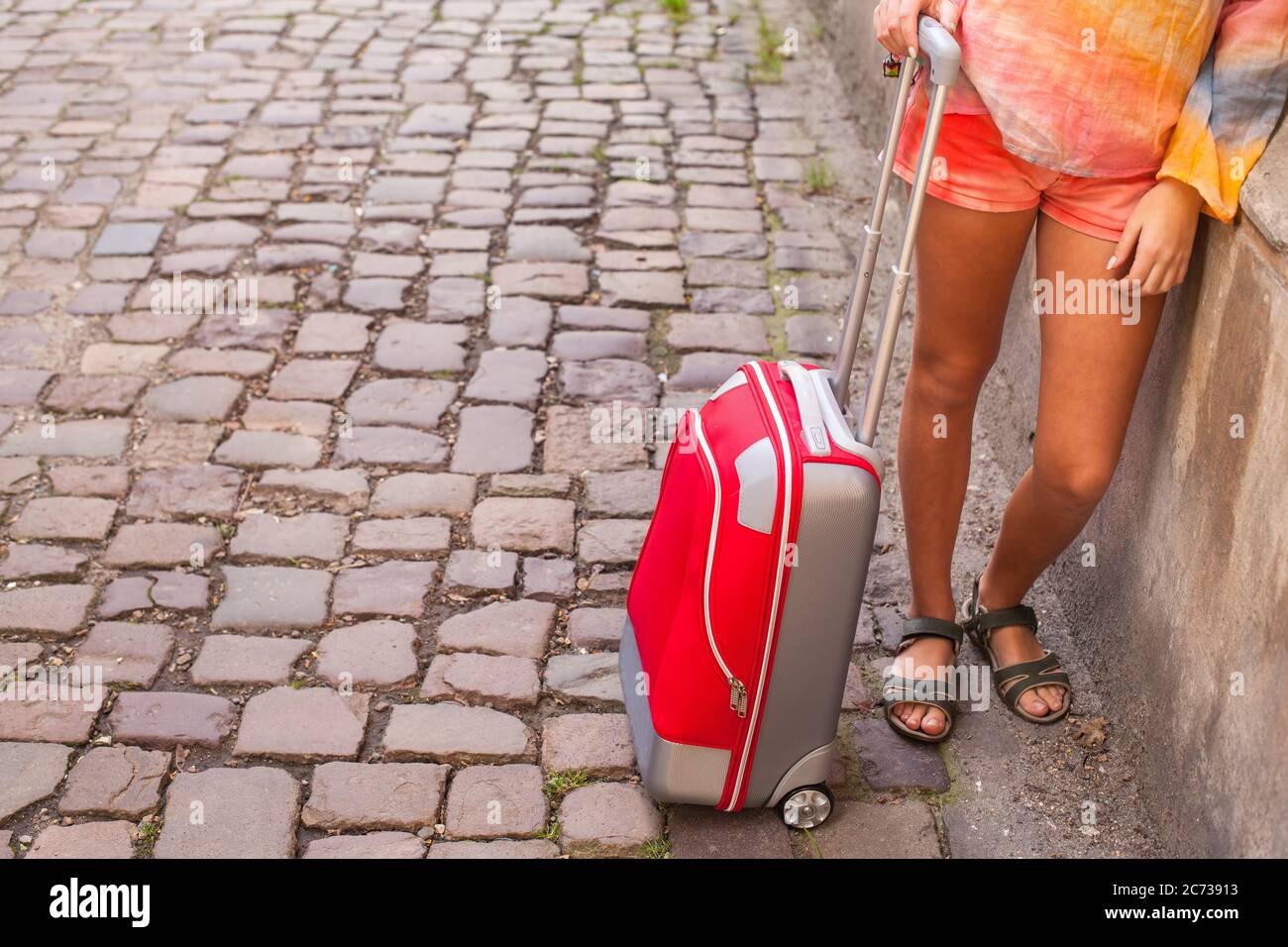 Feet on suitcase hi-res stock photography and images - Alamy