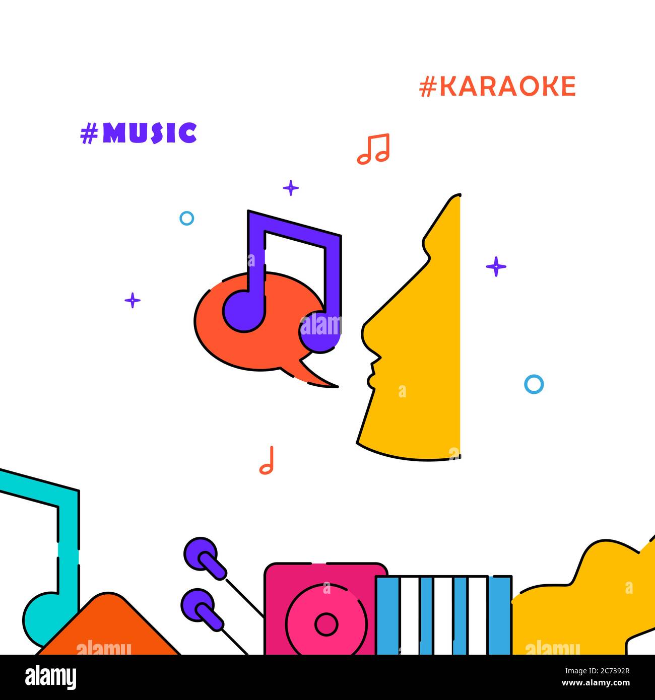 Singer, performer filled line vector icon, simple illustration, related ...