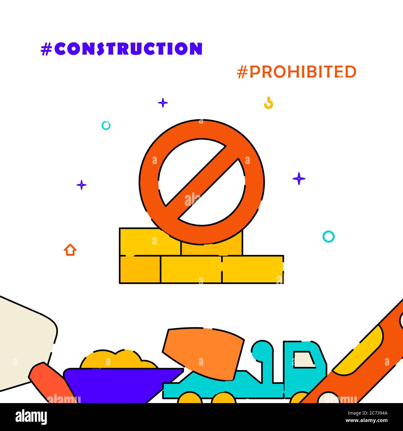 Constructing logo Stock Vector Images - Alamy