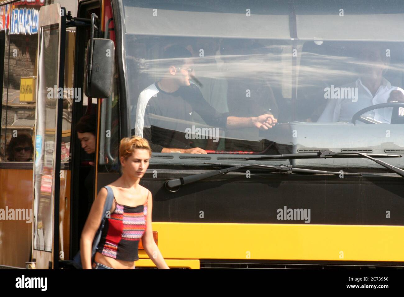 TBILISI, GEORGIA - SEPTEMBER 24: Georgian people at traffic in city ...
