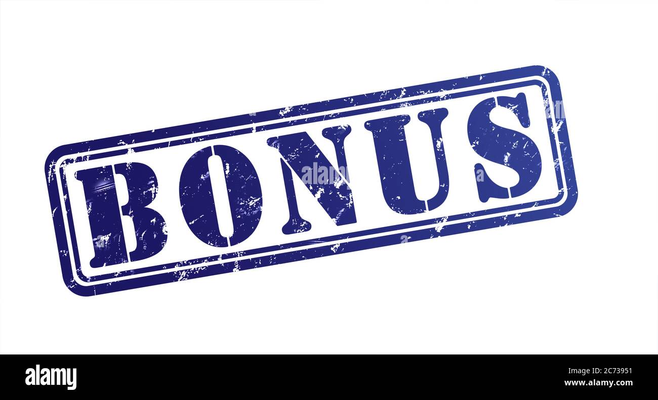 bonus rubber stamp concept illustration isolated Stock Photo - Alamy