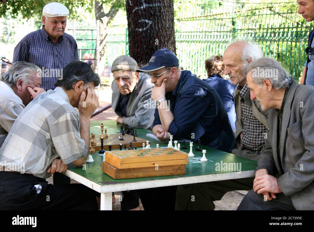 TBILISI, GEORGIA - SEPTEMBER 23: Georgian old people can play chess at ...
