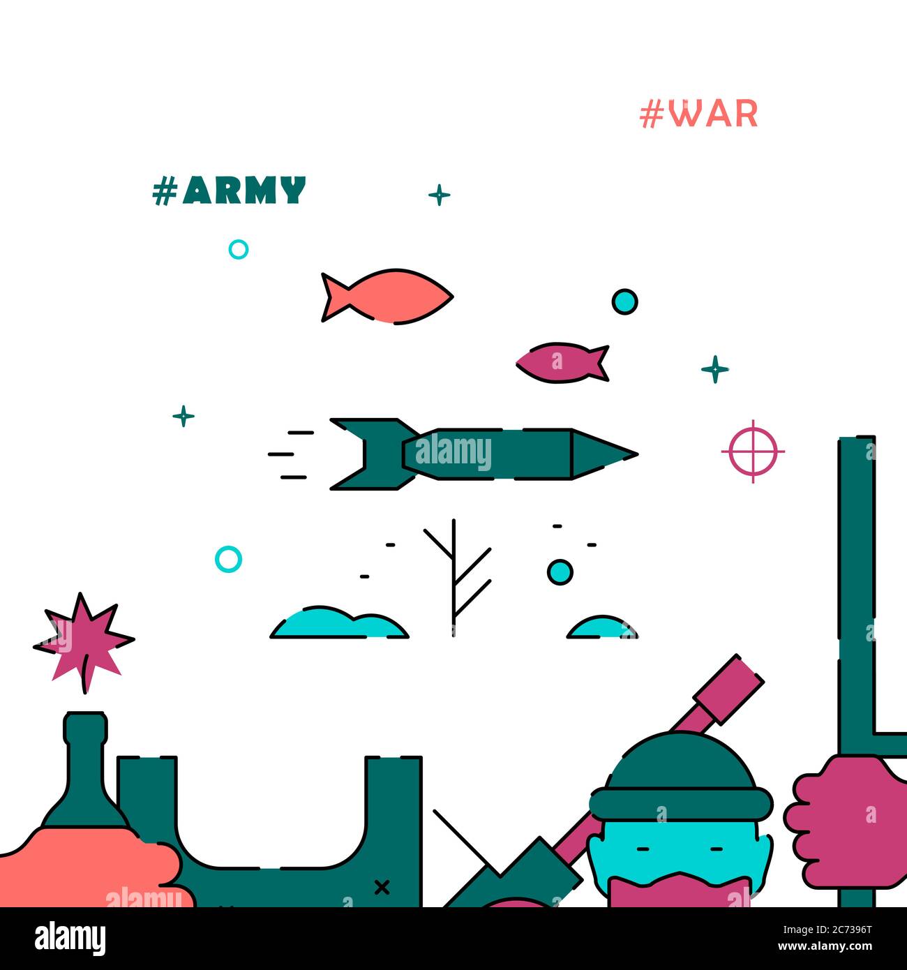 Torpedo, navy filled line vector icon, simple illustration, related ...