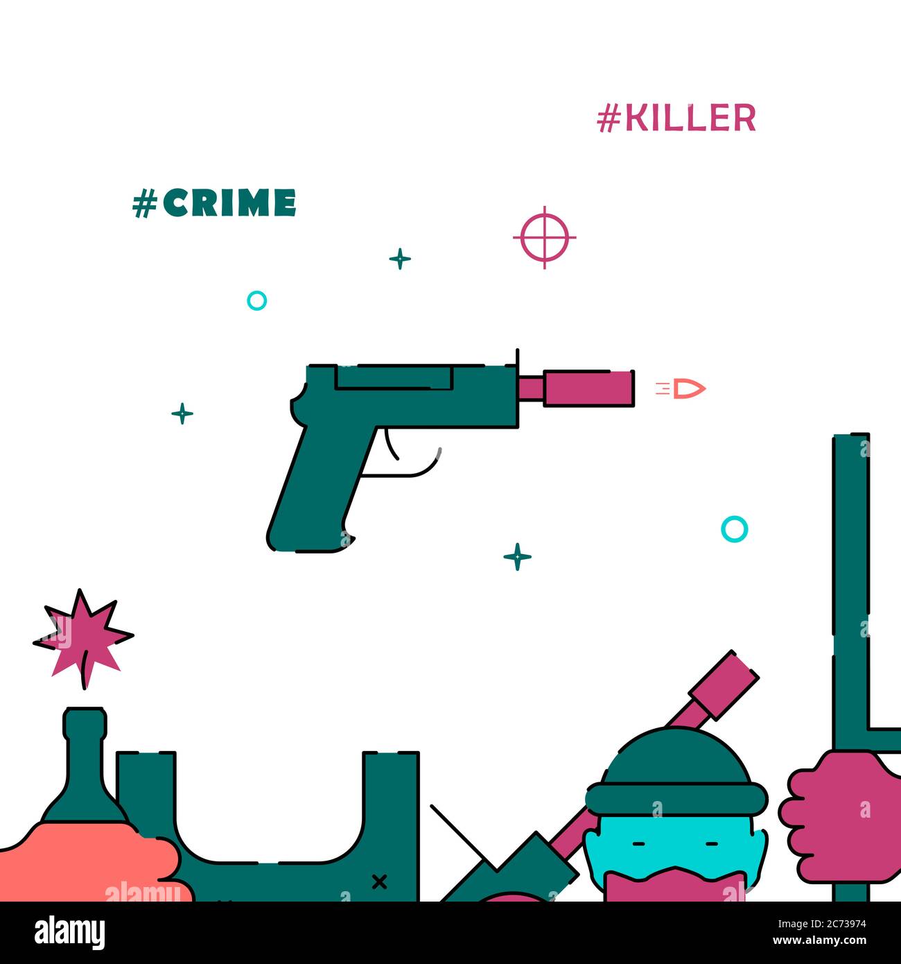 Silenced Gun Stock Vector Images - Alamy