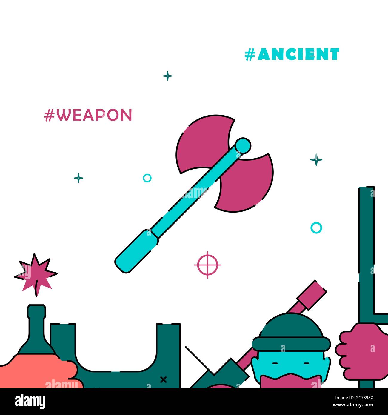 Double edged axe hi-res stock photography and images - Alamy