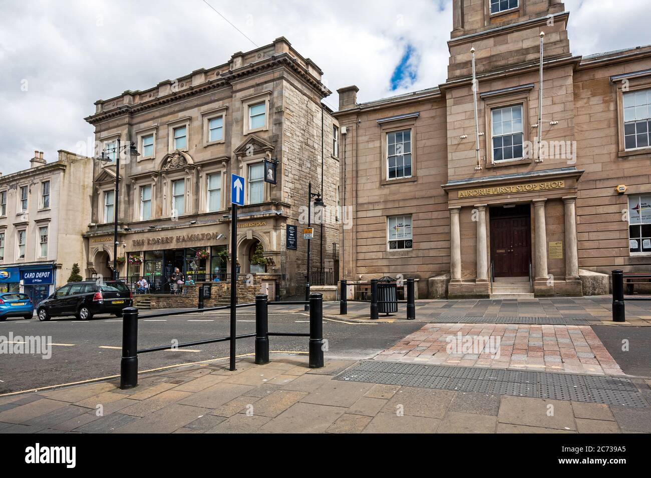 Airdrie First Stop Shop, Aidrie in Scotland, UK Stock Photo - Alamy