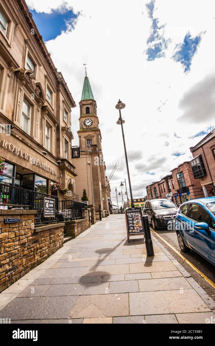 Airdrie Town Centre and Townhouse steeple, Scotland, UK Stock Photo - Alamy