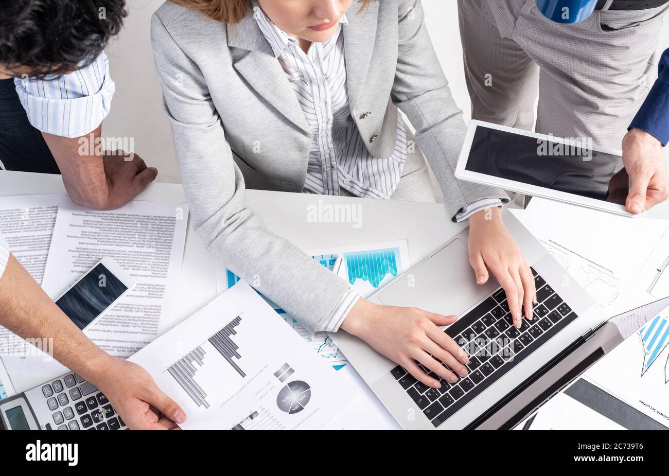 Business team working with documents Stock Photo - Alamy