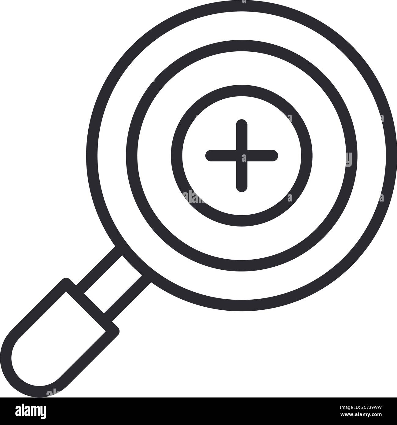 magnifying glass plus line style icon vector illustration Stock Vector ...