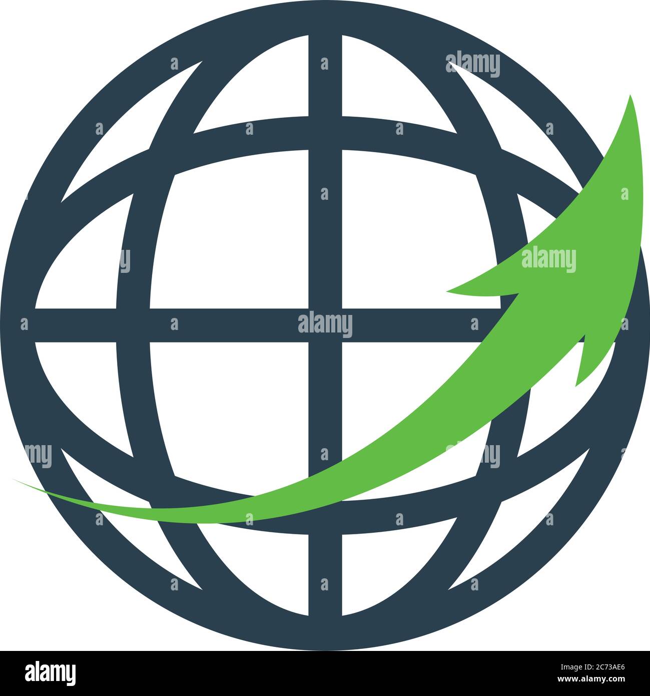 arrow around the world isolated flat style icon vector illustration ...