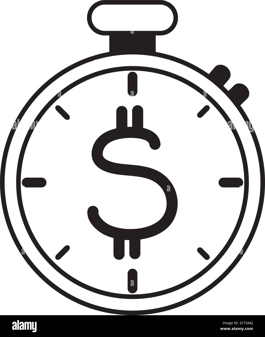 stopwatch money business office work linear style icon vector ...