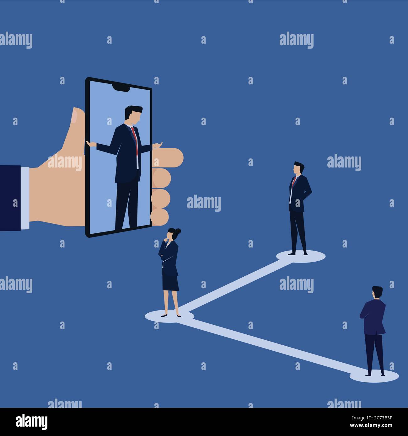 Businessman presentation online mobile phone reward referral. Business ...