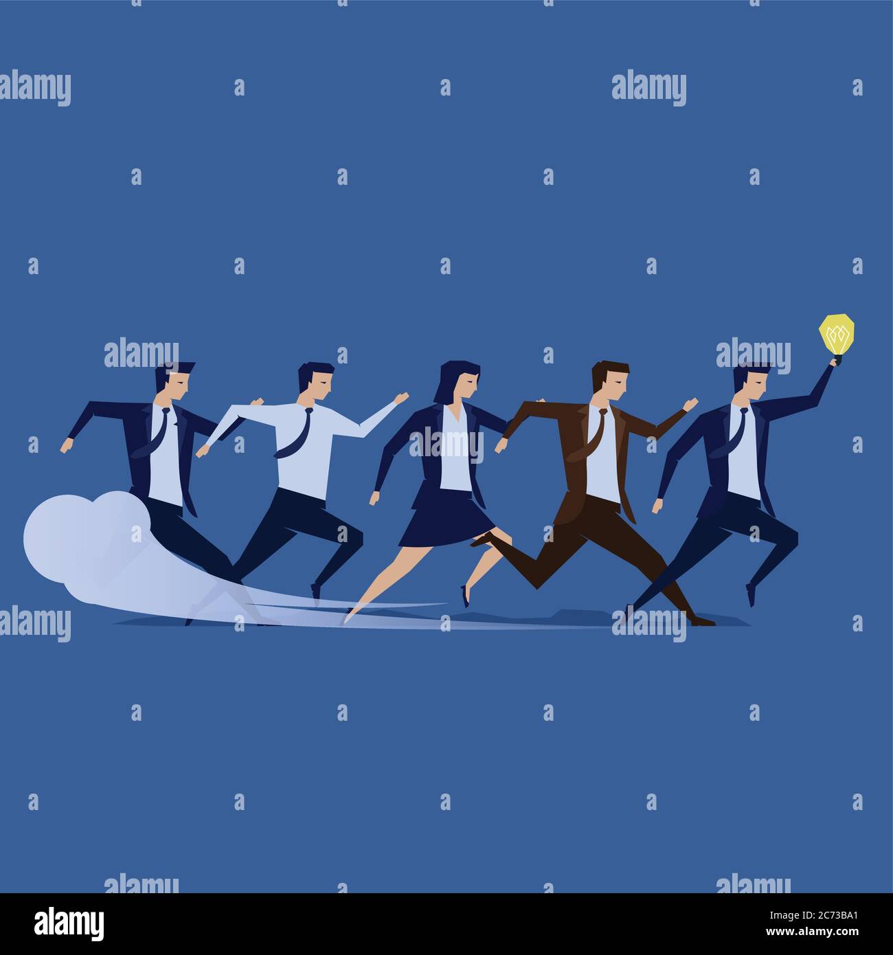 Group running office Stock Vector Images - Alamy