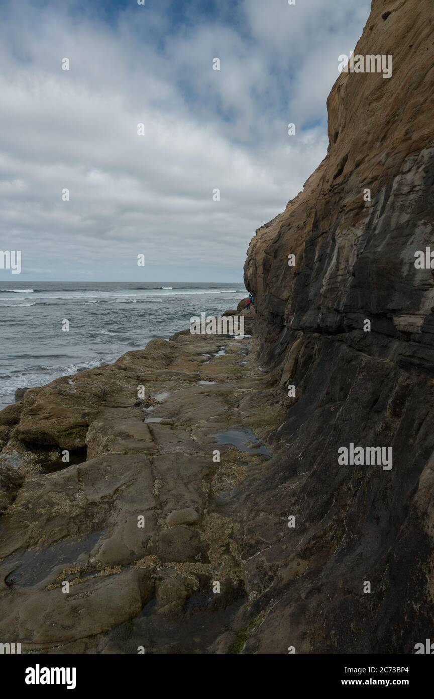 Historic Stagecoach Road at Hug Point at the Oregon Coast Stock Photo ...