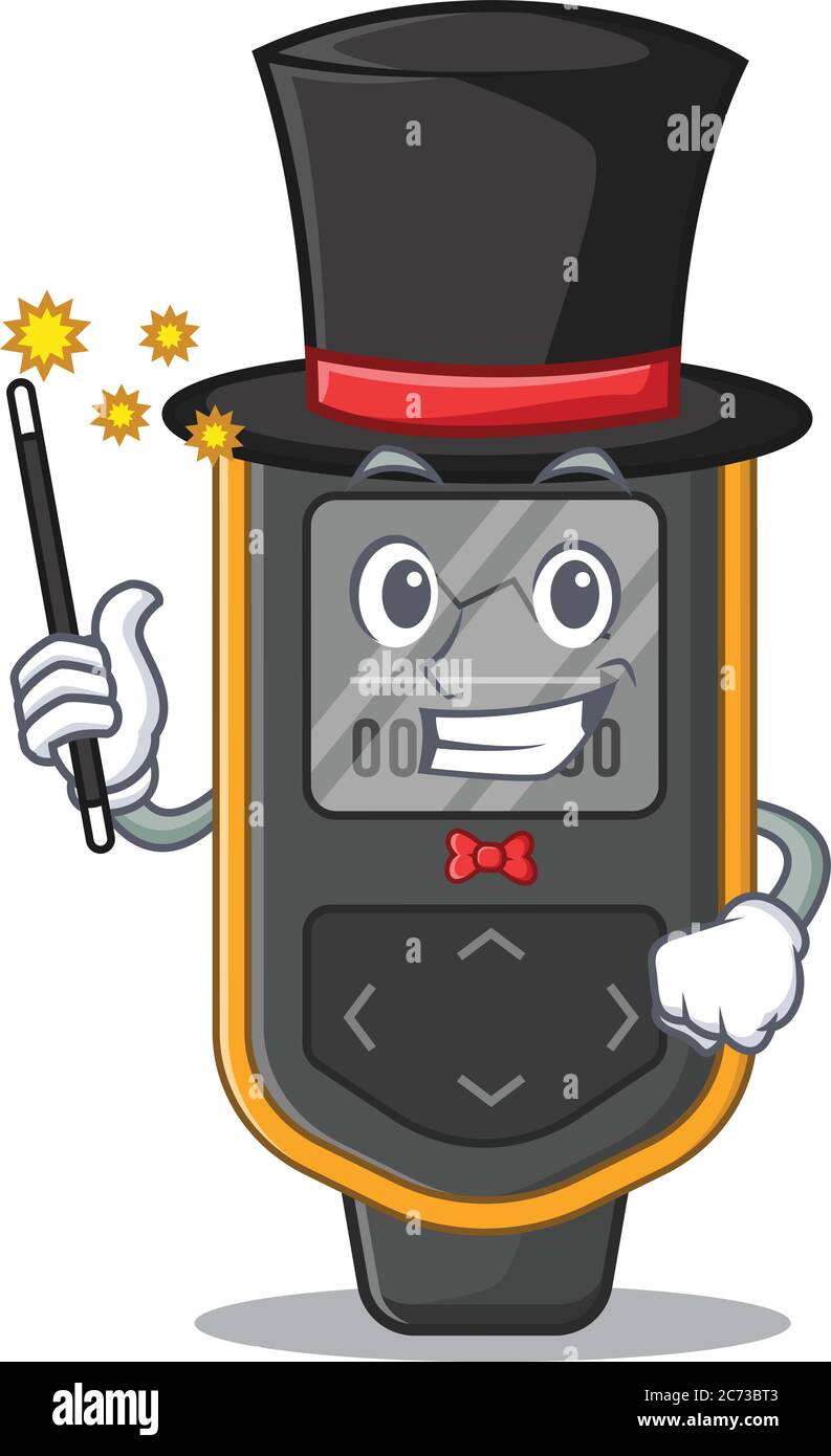 A smart Magician of dive computer caricature design style. Vector ...