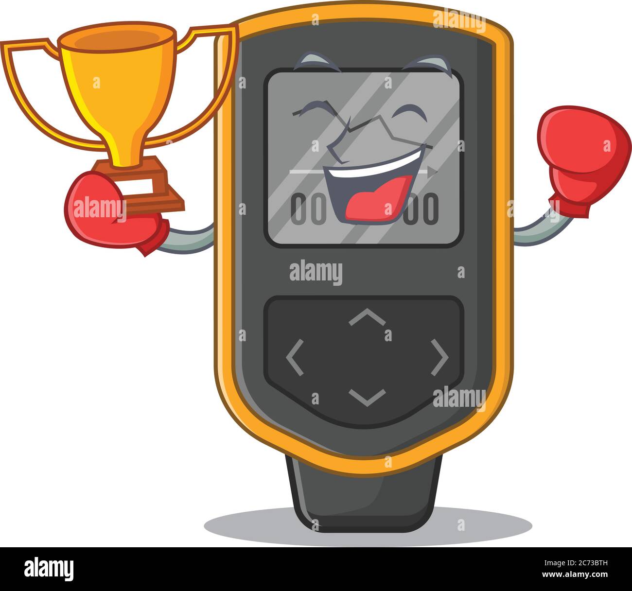 Fabulous boxing winner of dive computer caricature design style. Vector ...