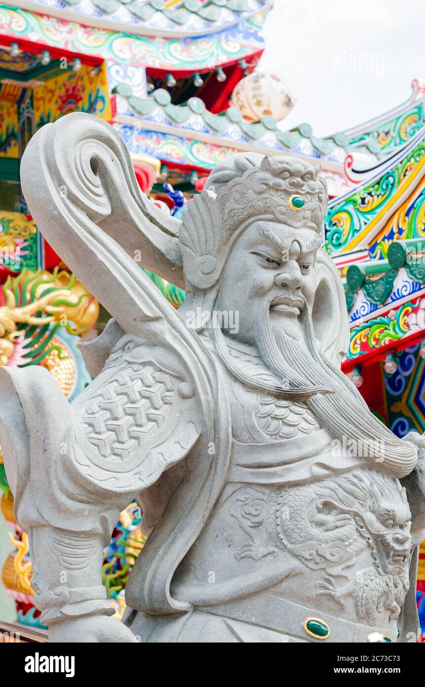 The Guan Yu Statue at Chinese Shrine Stock Photo - Alamy