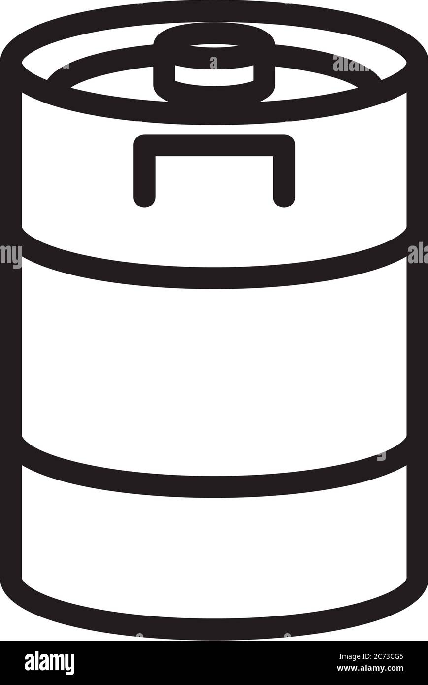 beer metal barrel drink international day line style vector ...