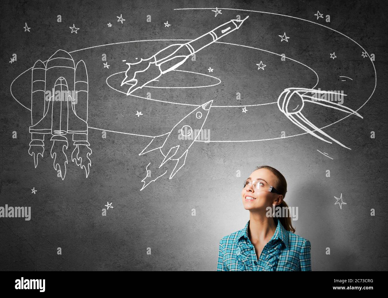 Dreaming to explore space Stock Photo - Alamy