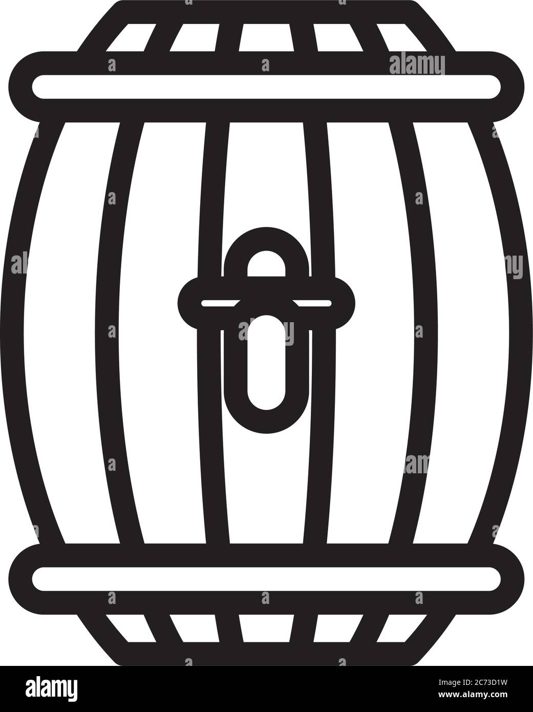 beer barrel drink international day line style vector illustration ...