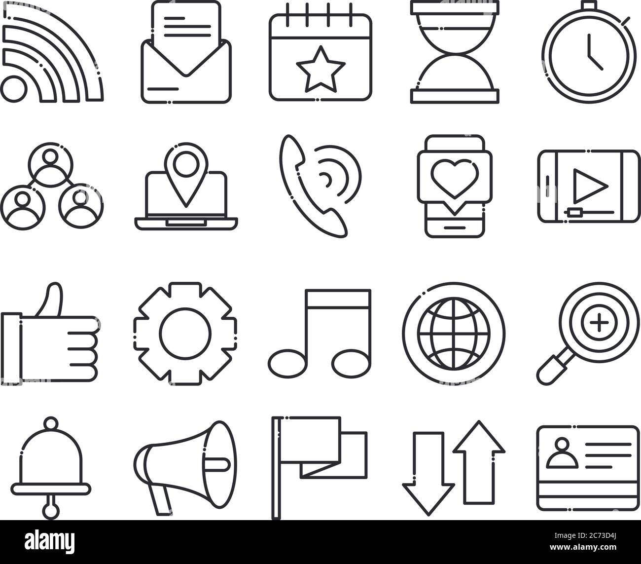 social media digital internet network communicate technology line style ...