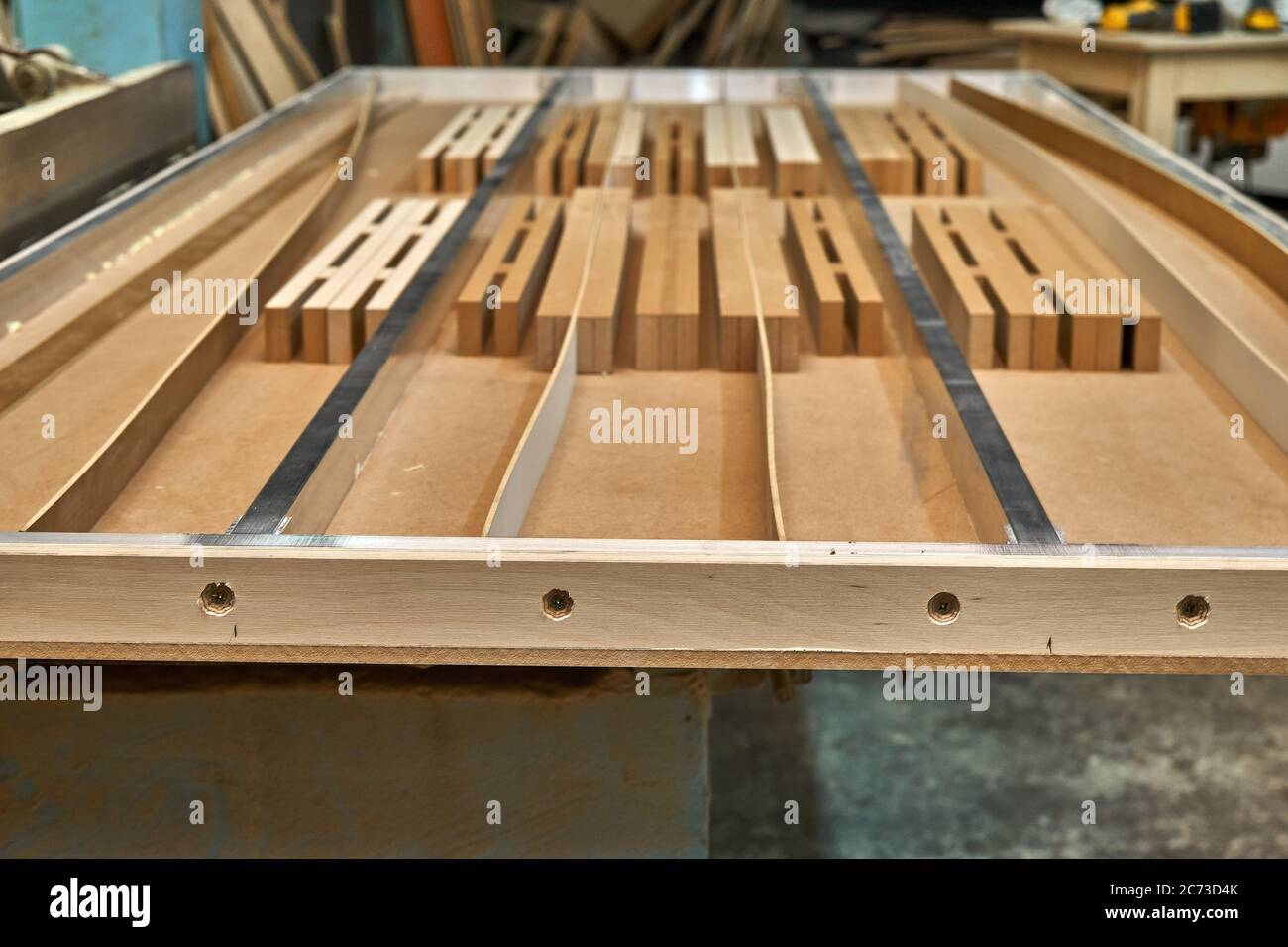 Joinery. Design of the countertop dining table. Countertop aluminum ...