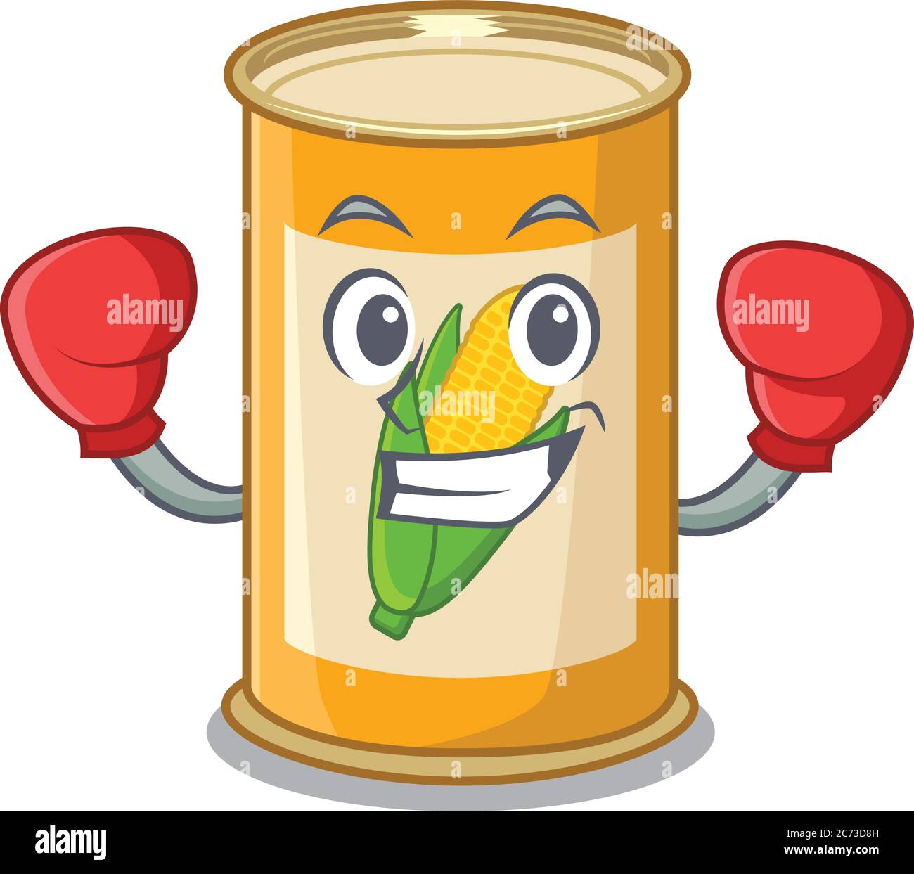 Mascot design of corn tin as a sporty boxing athlete Stock Vector Image ...