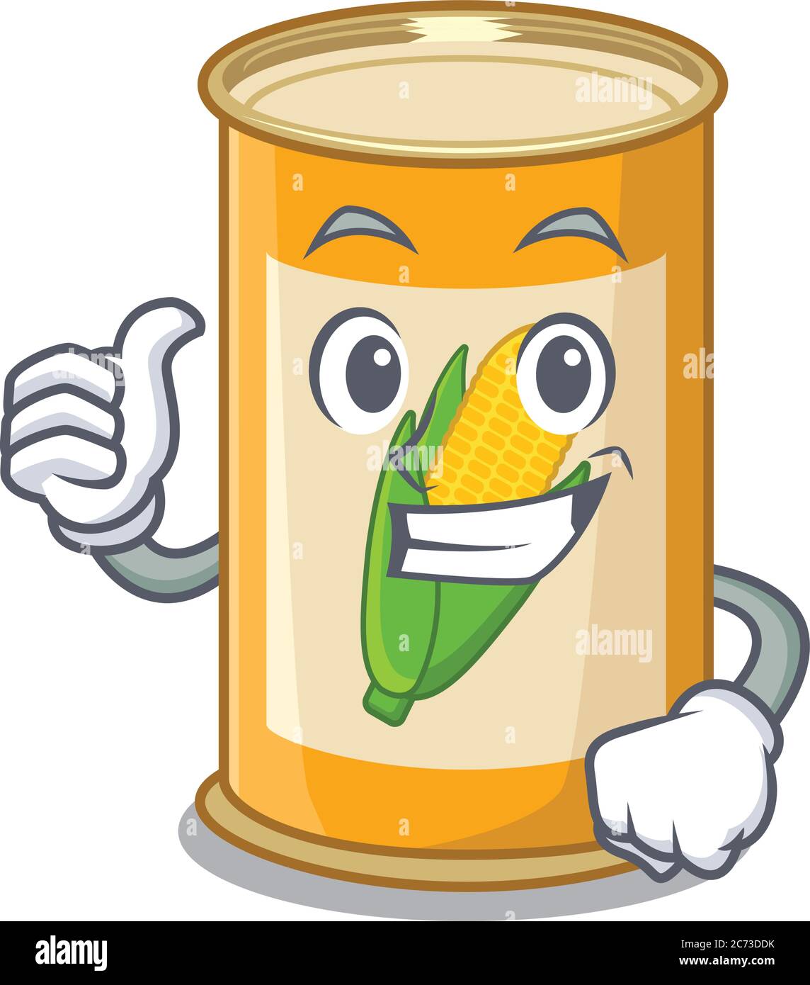 Corn tin cartoon character design showing OK finger Stock Vector Image ...