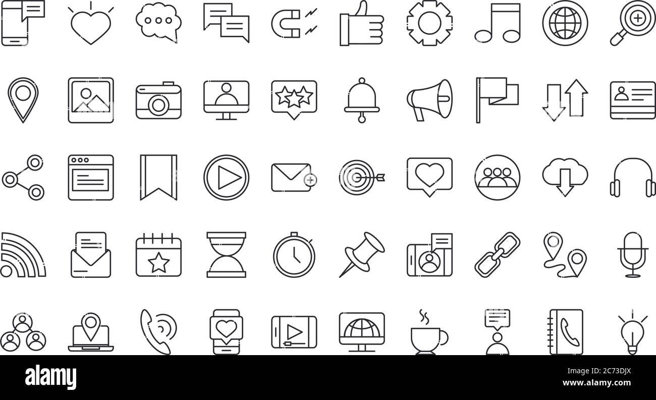 social media digital internet network communicate technology line style ...