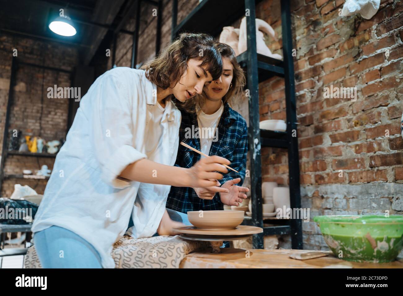 Making a handmade clay pot. Pottery lesson, hobby Stock Photo - Alamy