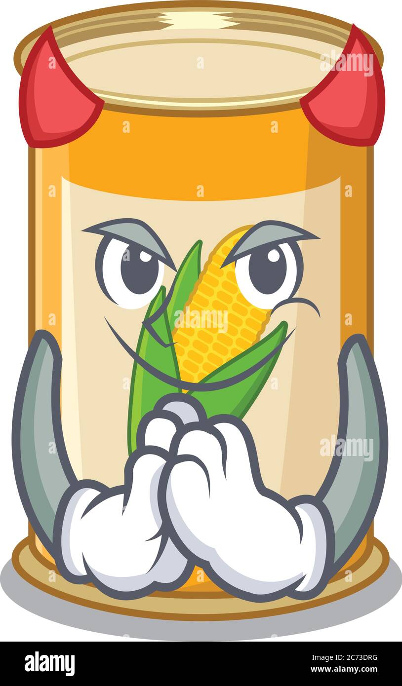 Corn tin clothed as devil cartoon character design concept Stock Vector ...