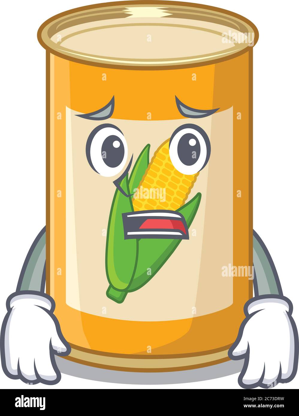 Cartoon design style of corn tin having worried face Stock Vector Image ...