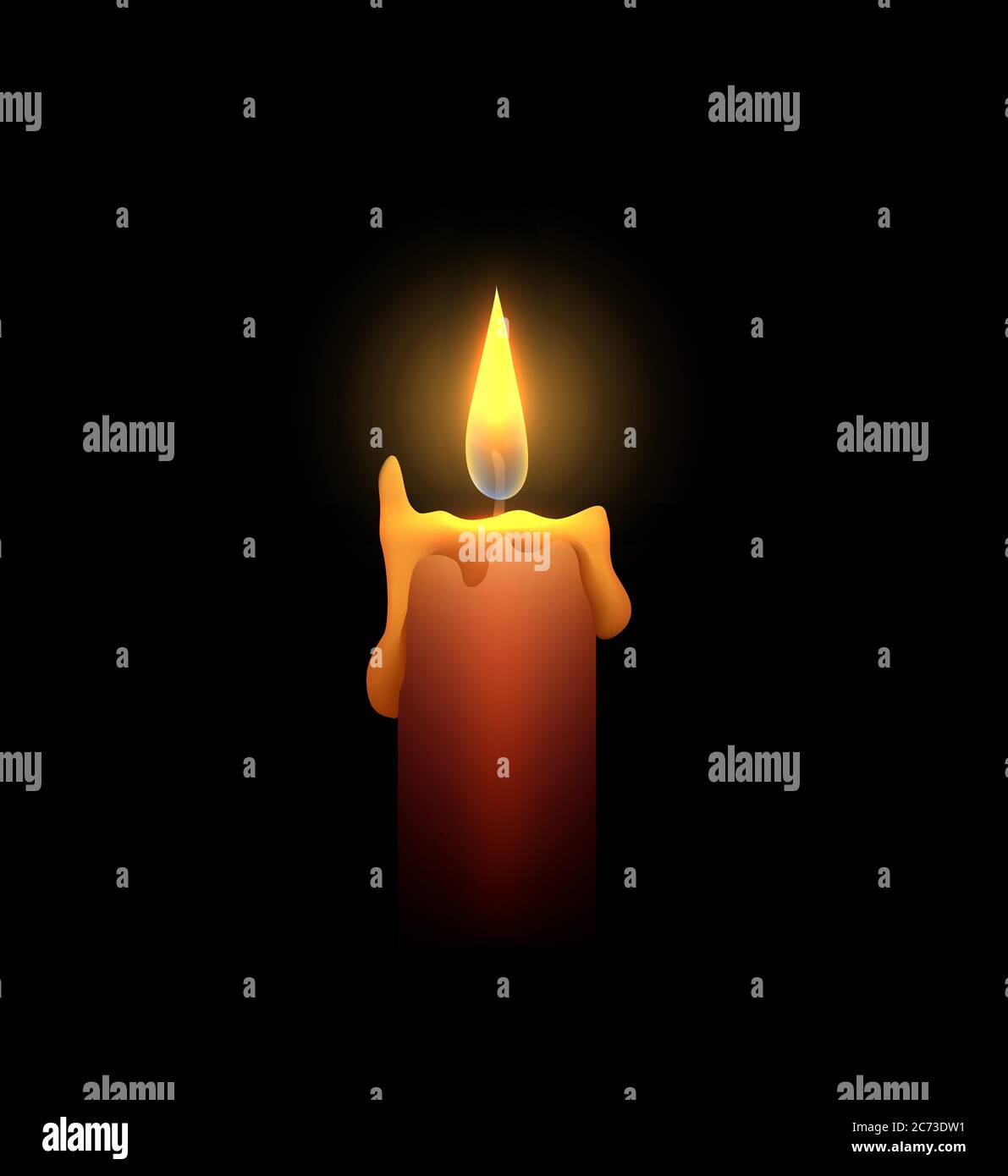 Burning candle in the dark. Vector element for your creativity Stock ...